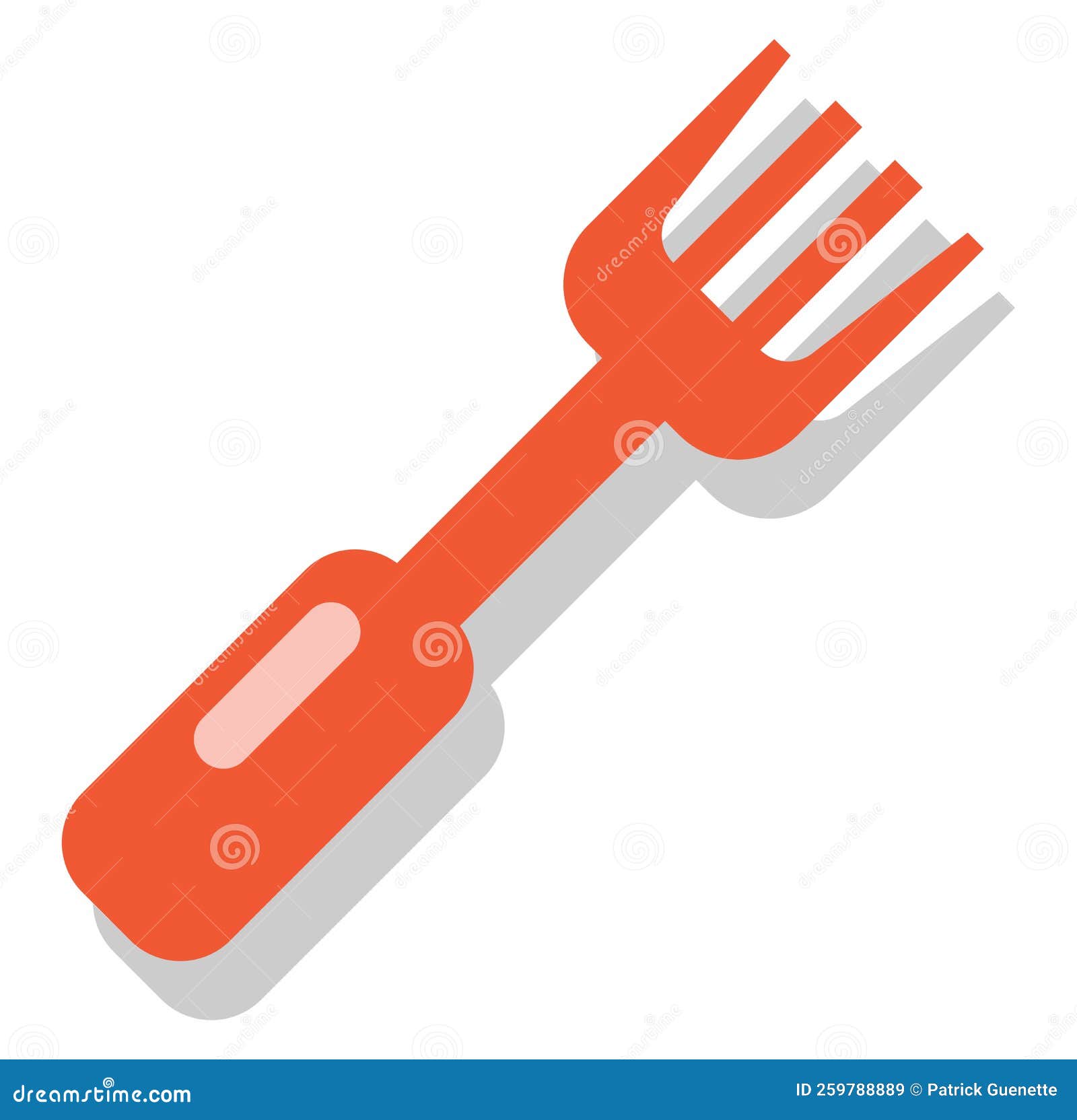 Red fork, icon icon stock vector. Illustration of symbol - 259788889