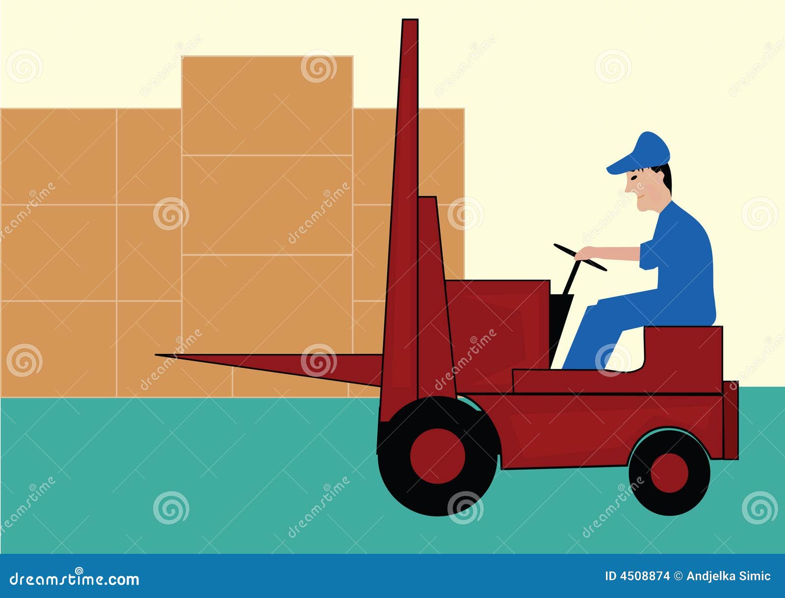 Red forklift stock vector. Illustration of postage, millboard - 4508874