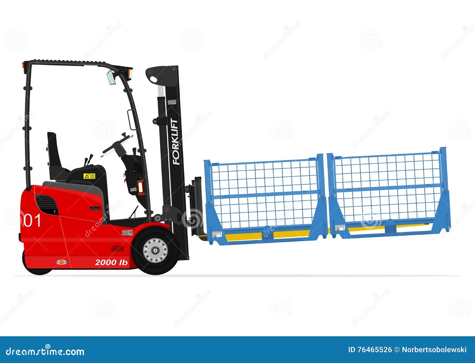 Red Forklift Vector Illustration | CartoonDealer.com #76465526