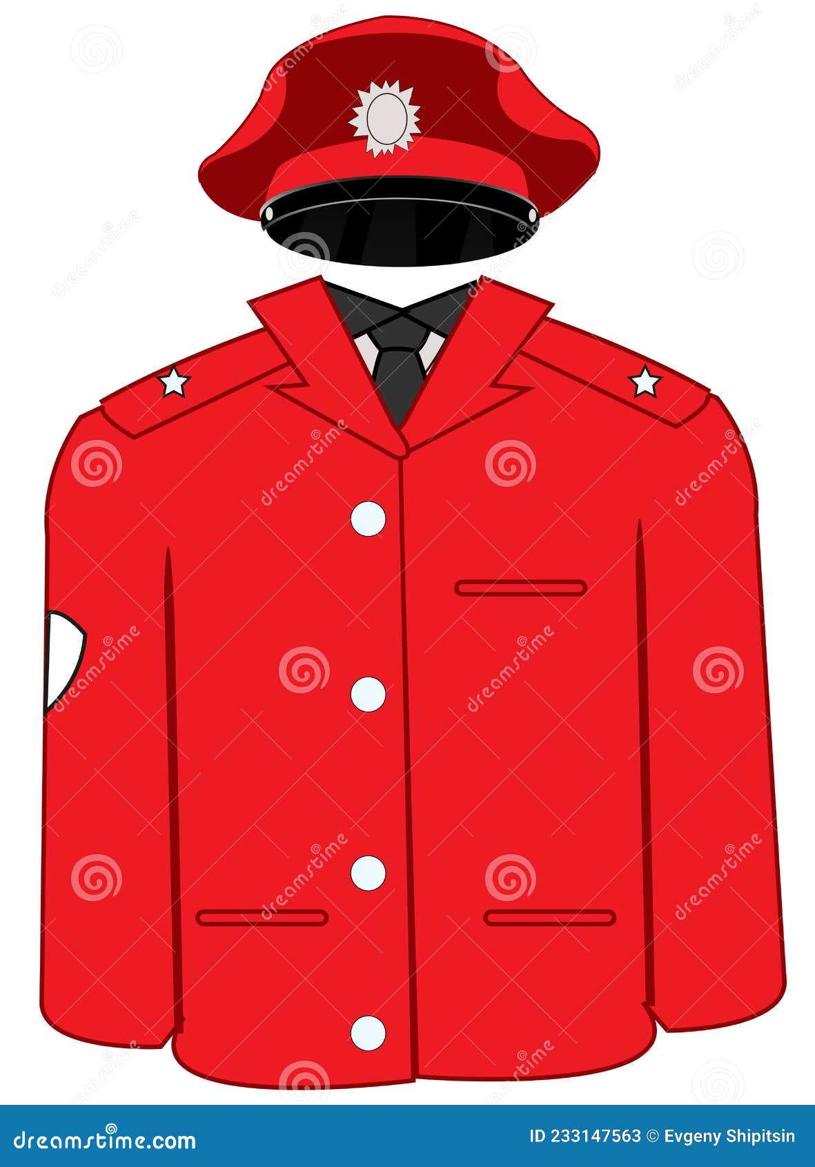 Red Form and Service Cap of the Employee Stock Vector - Illustration of ...