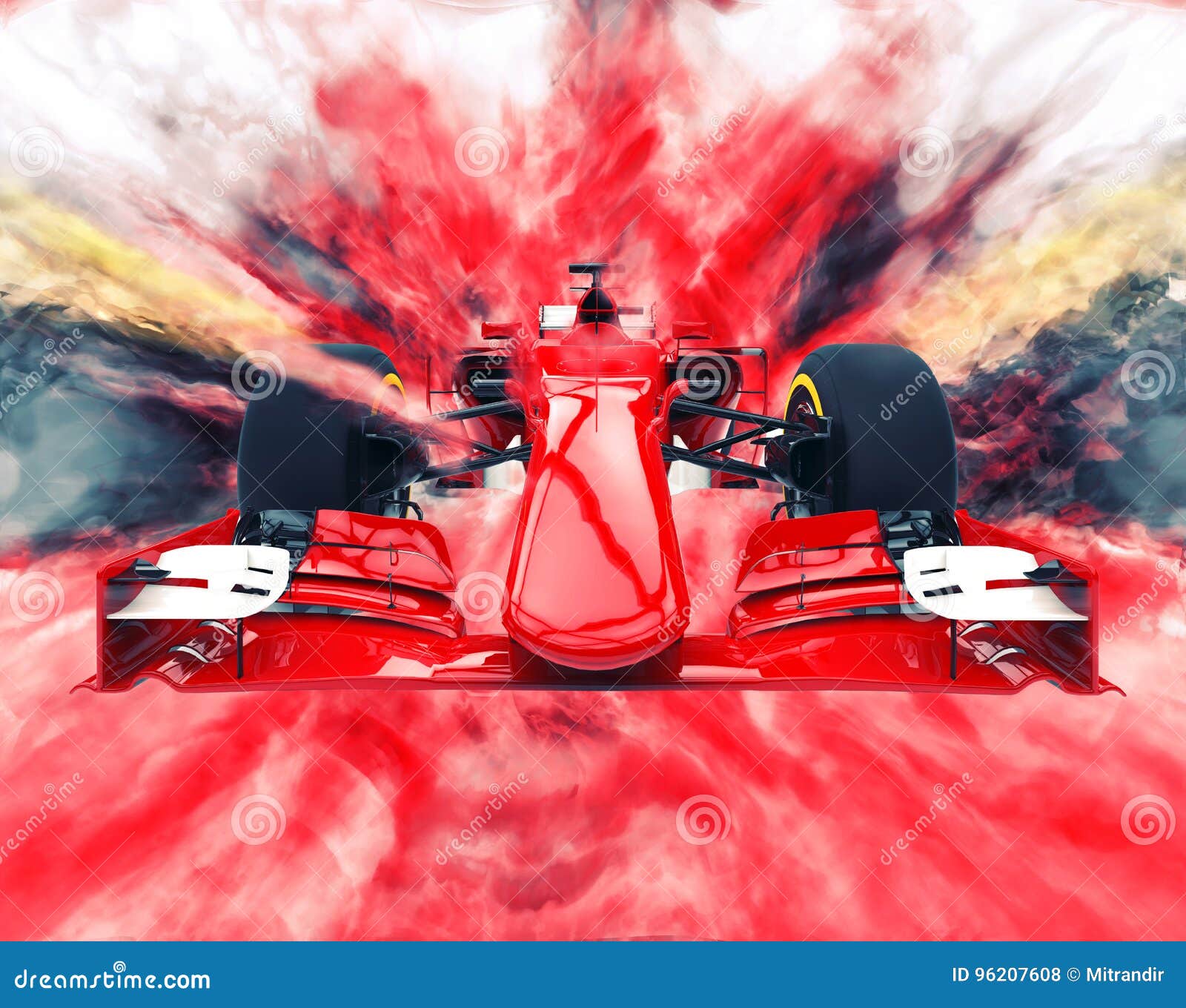 Red Formula One Car - Color Explosion Stock Illustration - Illustration ...