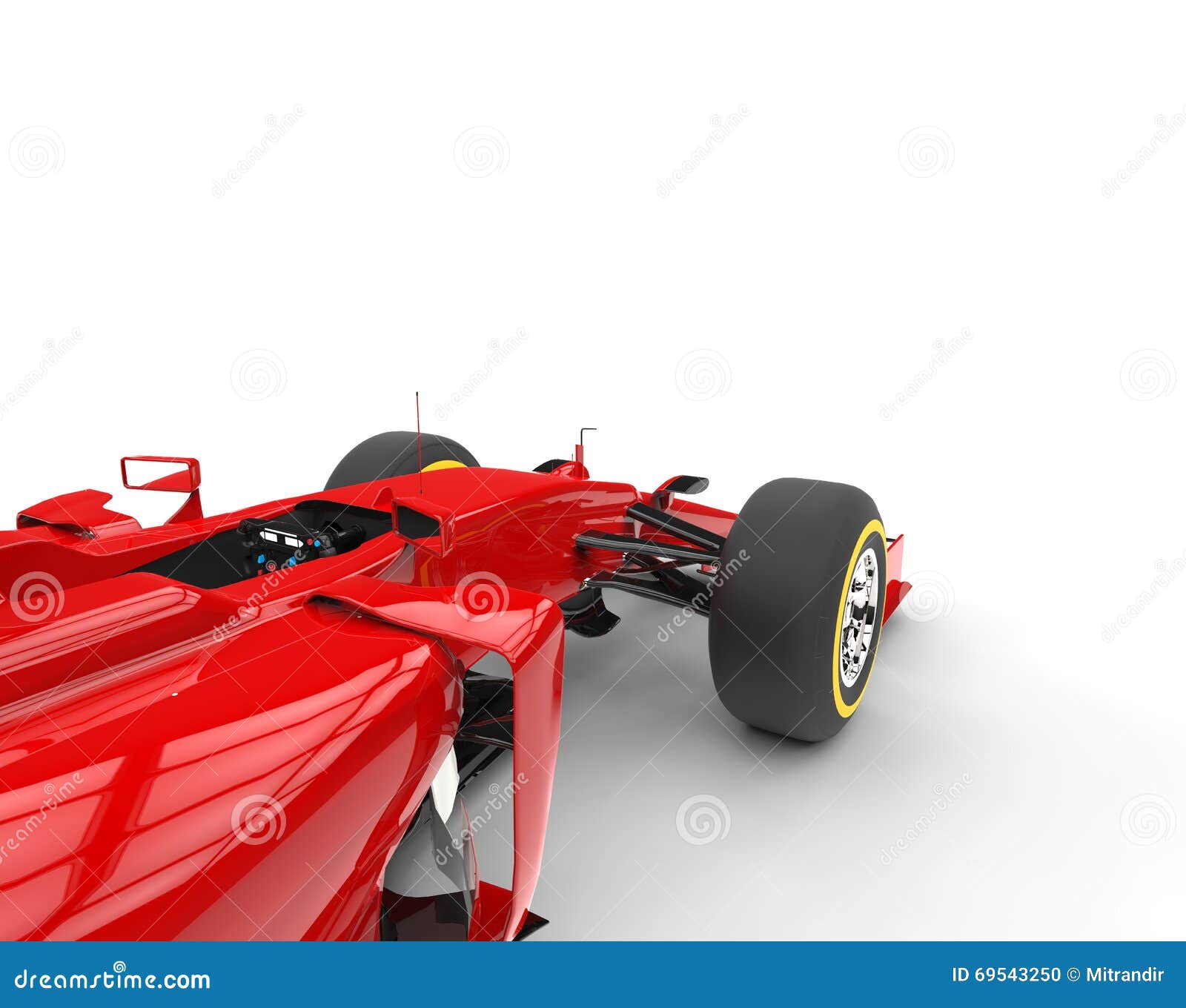 Red Formula One Car - Focus on Front Wheels Stock Photo - Image of ...