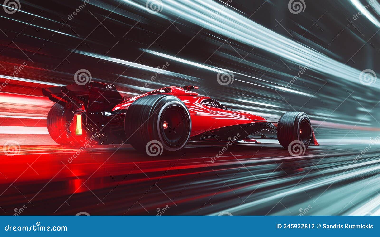 Red Formula One Car Speeding on the Track. Generative AI Stock ...