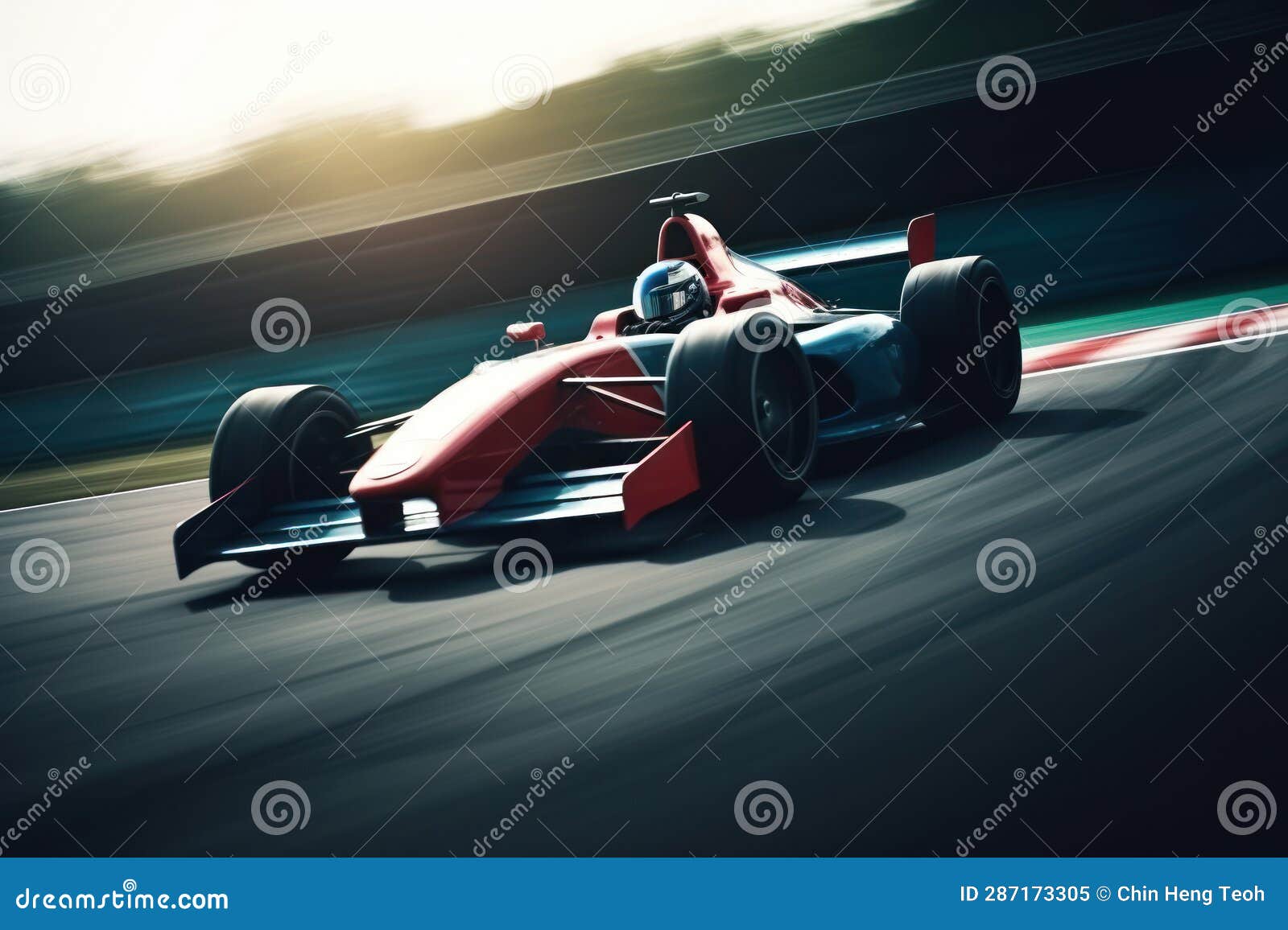 Red Formula Race Car on the Track. Close-up View Stock Image - Image of ...