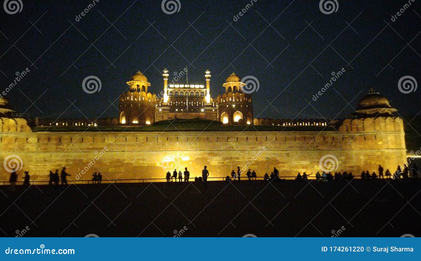 Red fort front view stock photo. Image of view, landscape - 174261220