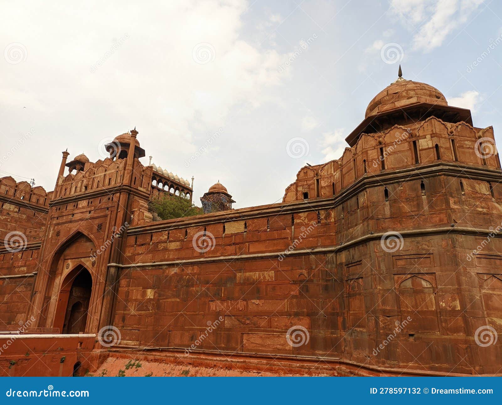Red Fort from Side View Architecture Stock Photo - Image of side, fort ...