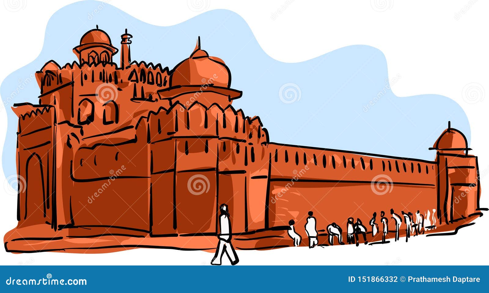 Red Fort Vector Illustration For Designs | CartoonDealer.com #151866332