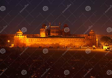 Red Fort editorial image. Image of night, mugal, fort - 50235485