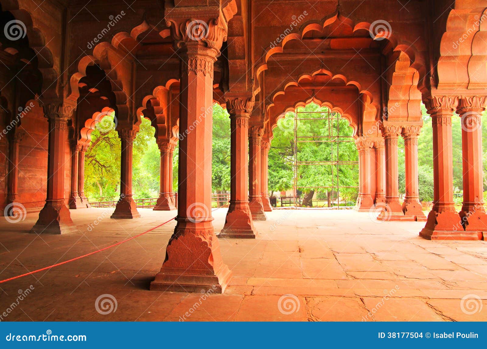 Red forth in Old Delhi stock photo. Image of building - 38177504
