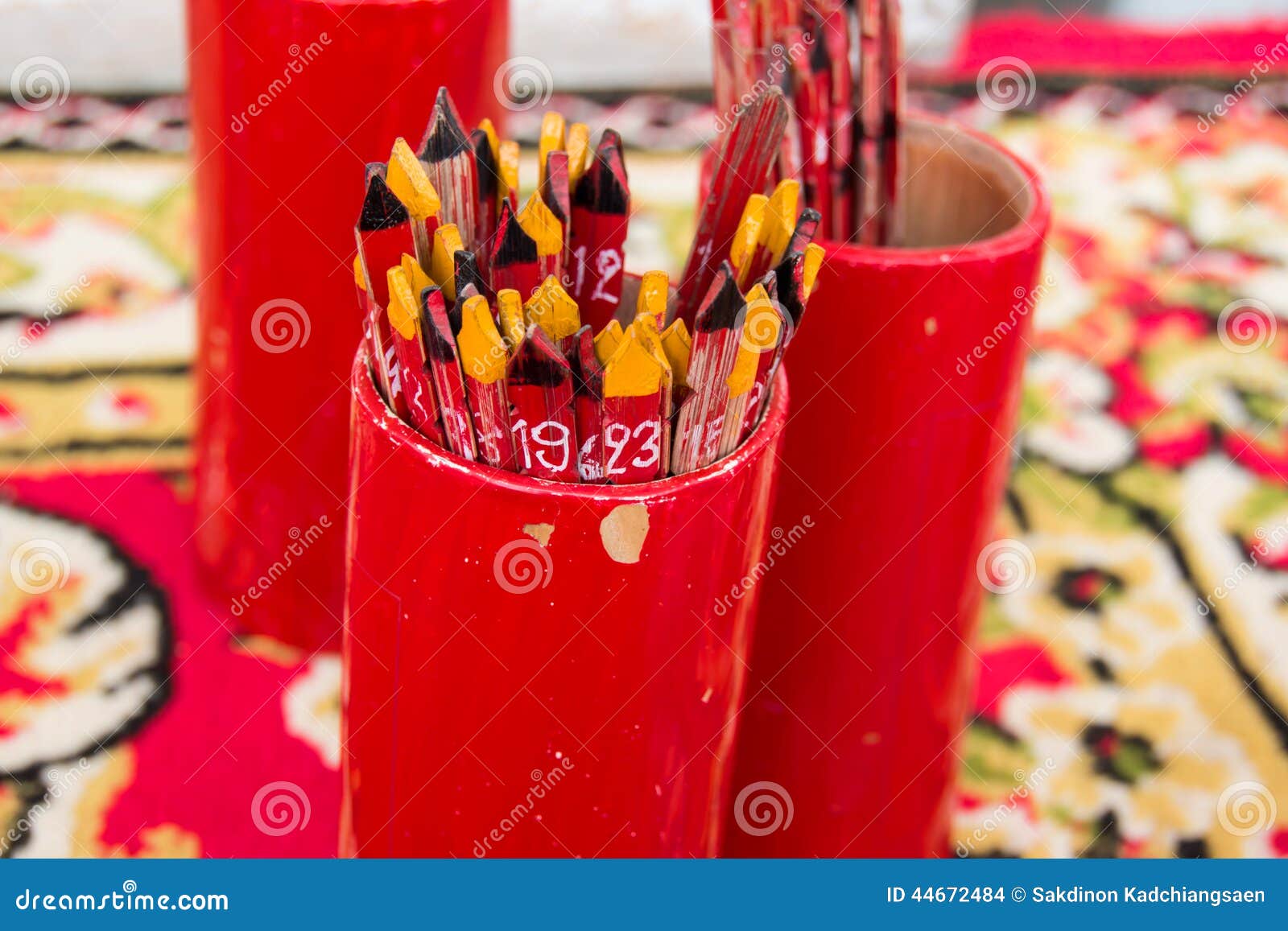 Red Fortune Stick at a Temple Stock Photo - Image of horoscope, stick ...