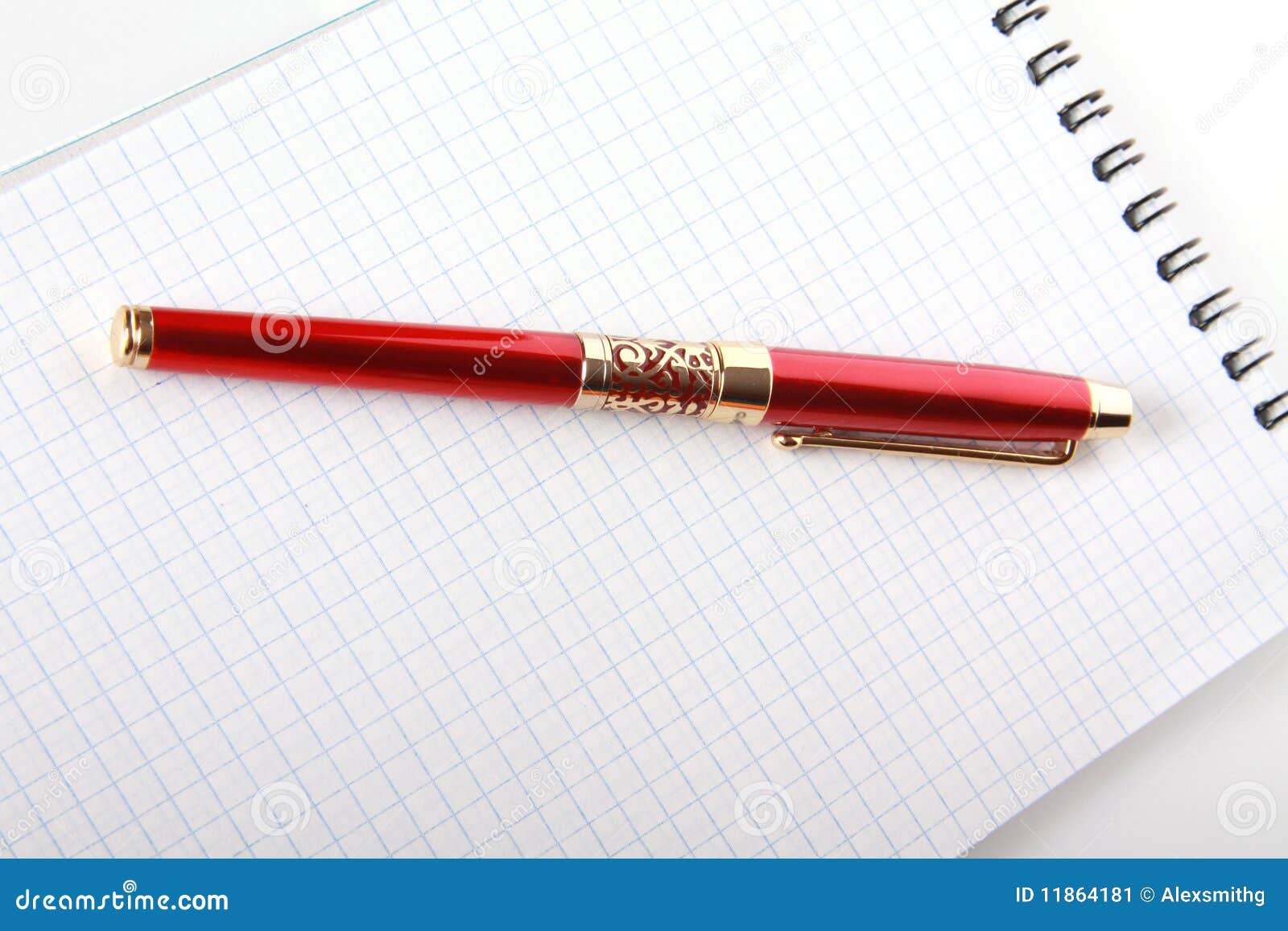 Red Fountain-pen and Note Pad Stock Image - Image of list, page: 11864181