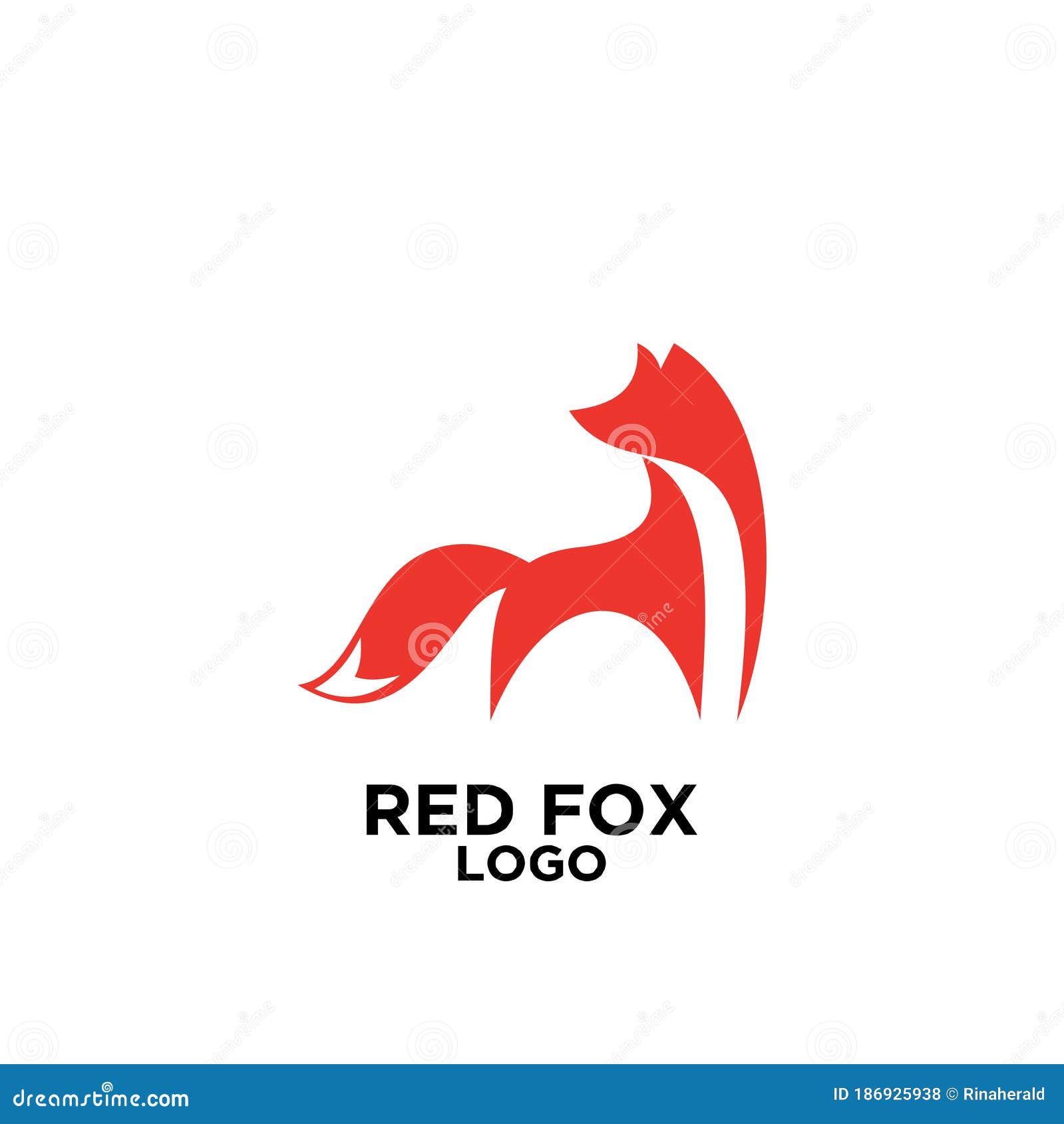 Red Fox Modern Abstract Simple Logo Icon Design Stock Vector ...