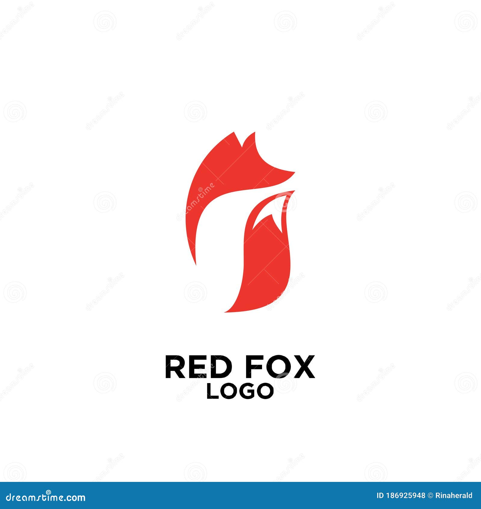 Red Fox Modern Abstract Simple Logo Icon Design Stock Vector ...