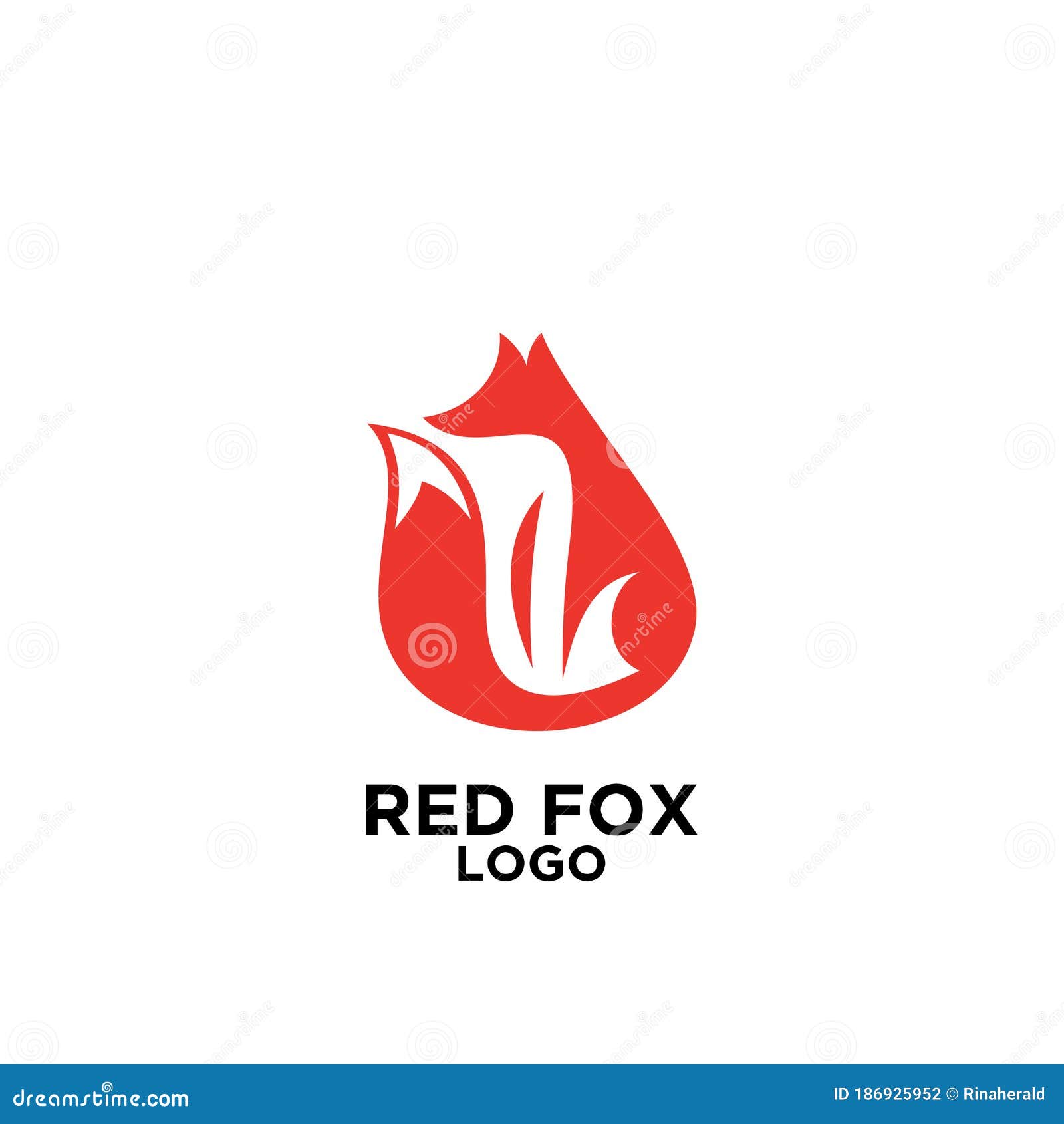 Red Fox Modern Abstract Simple Logo Icon Design Stock Vector ...