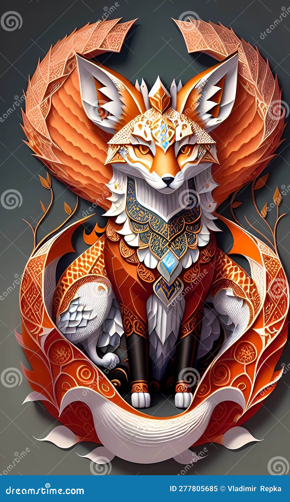 Red Fox - AI Generated Artwork Stock Illustration - Illustration of unique, dream: 277805685