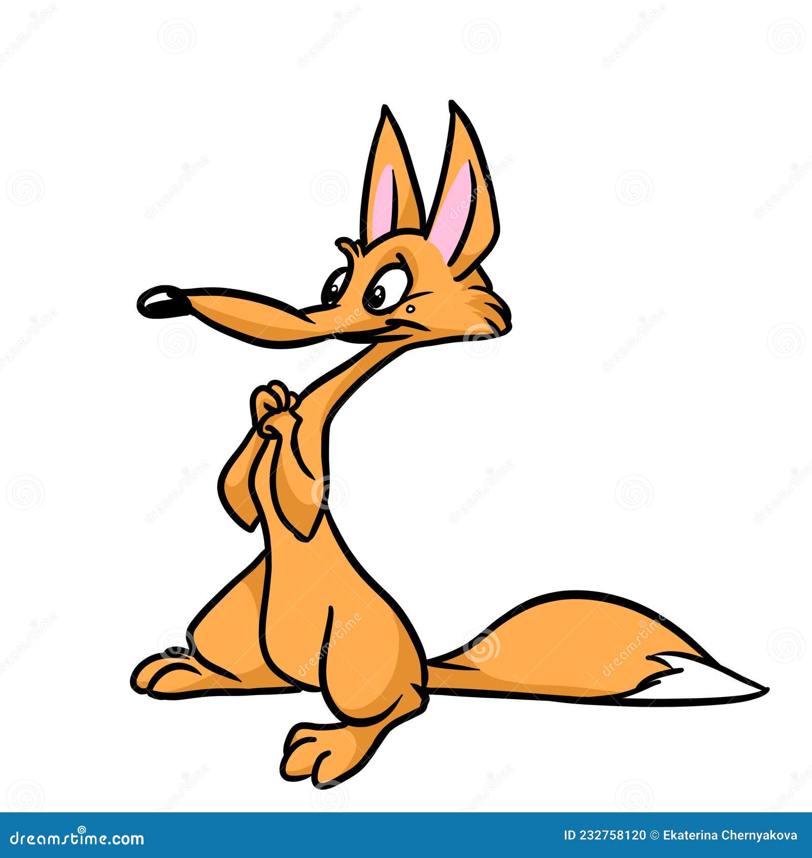 Red Fox Animal Character Illustration Cartoon Stock Illustration ...