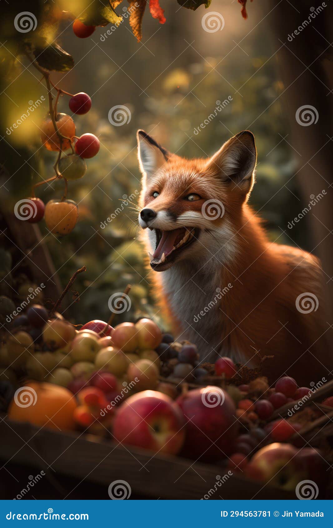 Red Fox in the Autumn Forest. Beautiful Fox in the Autumn Forest Stock ...
