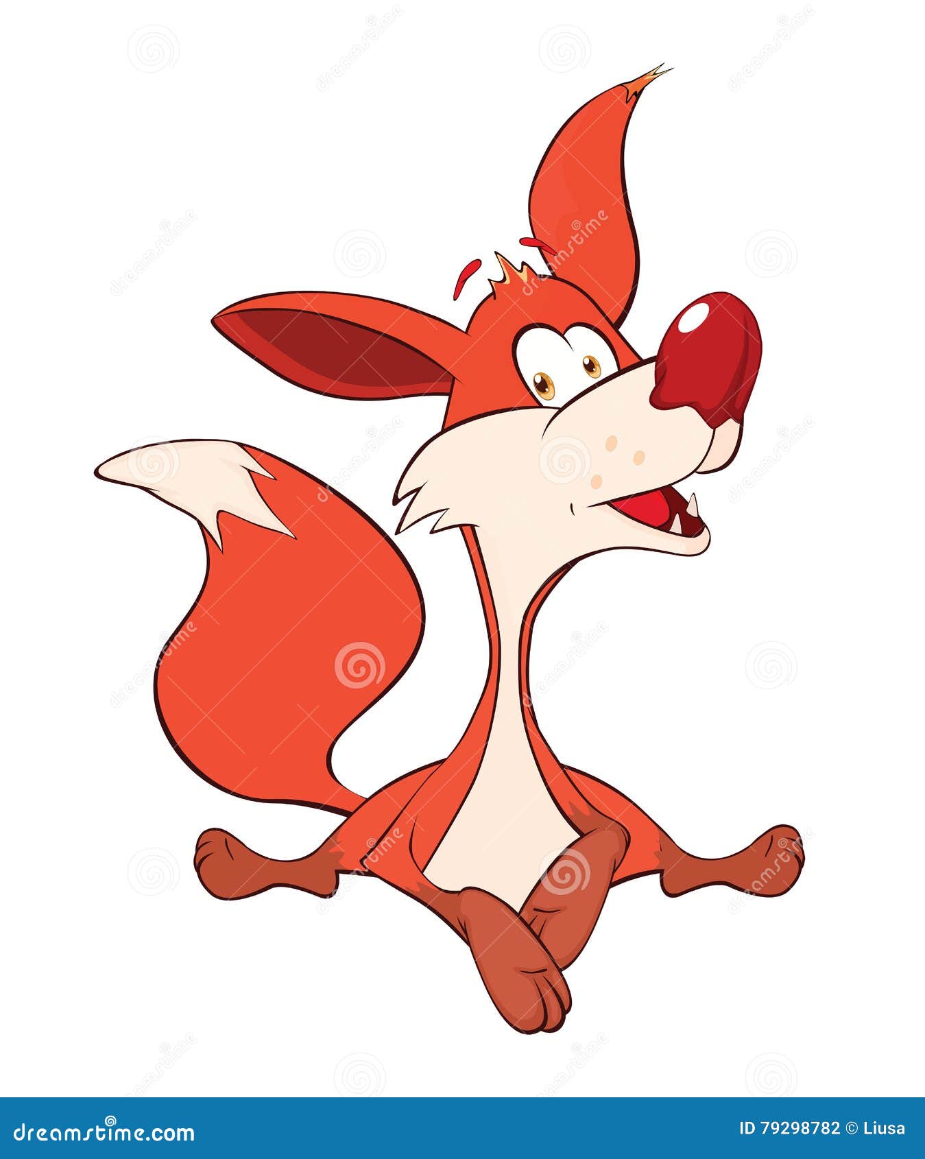 Red Fox Cartoon Character stock vector. Illustration of hunting - 79298782
