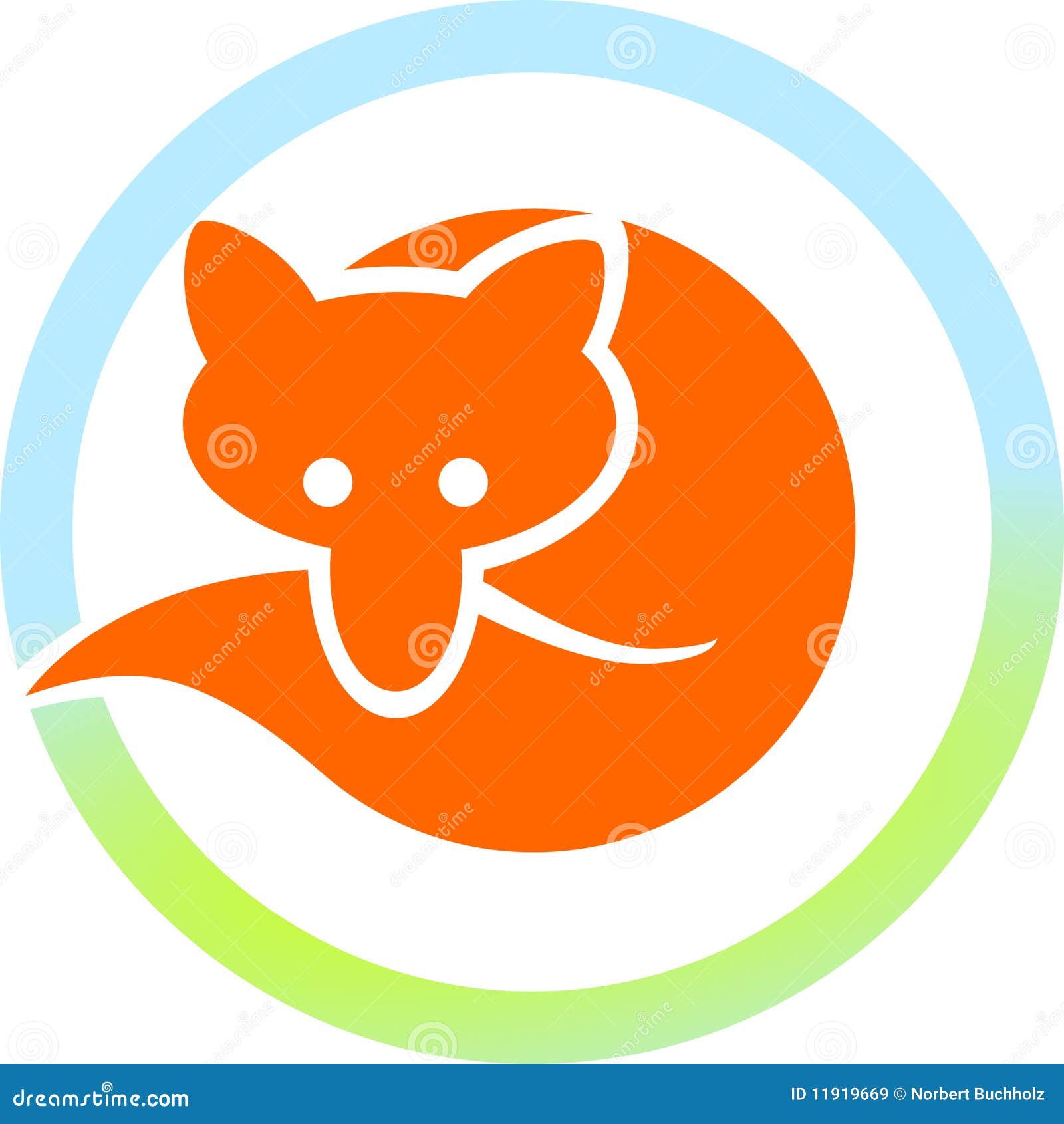 Red fox in a circle stock vector. Illustration of elegance - 11919669