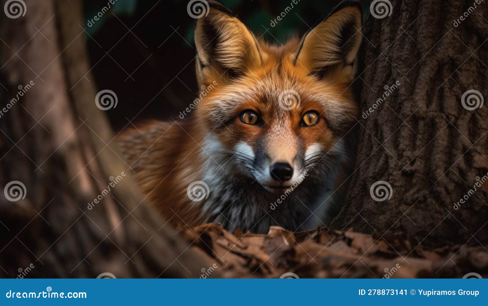 Red Fox, a Cute Mammal, Looking at Camera in Wilderness Generated by AI ...