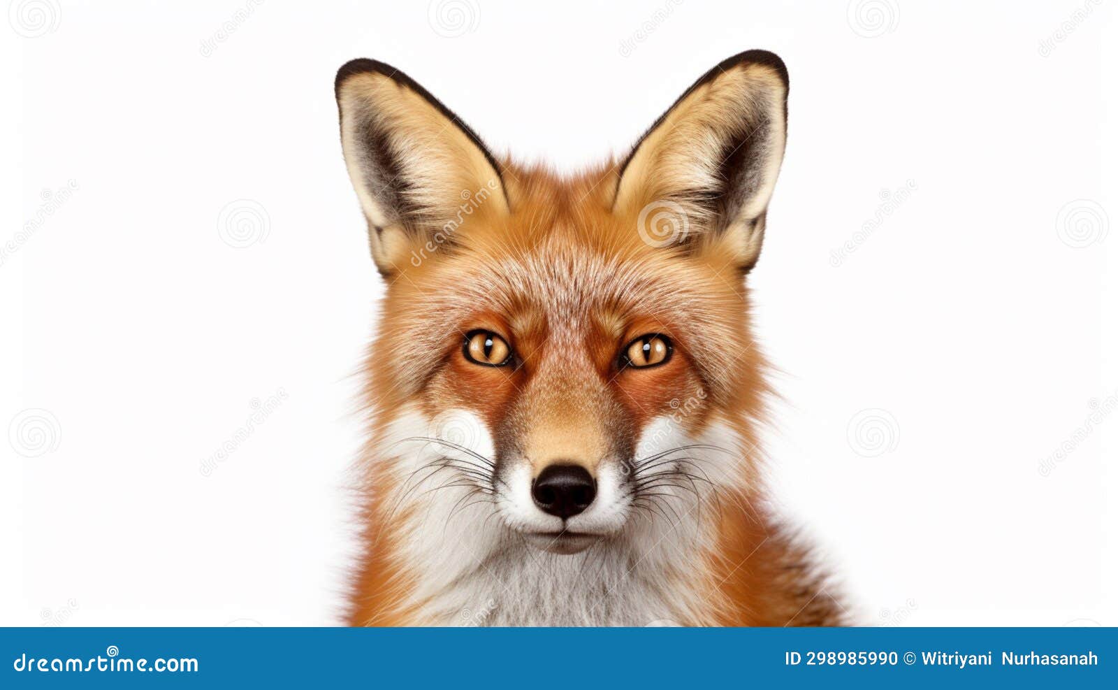 Red Fox Face Isolated on White Background. Generative Ai Stock Photo ...
