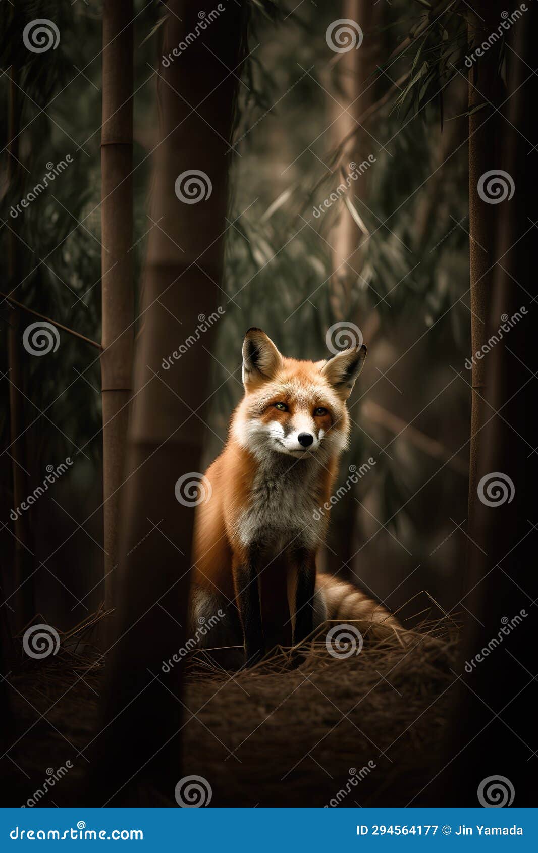 Red Fox in the Forest. Red Fox, Vulpes Vulpes Stock Illustration ...