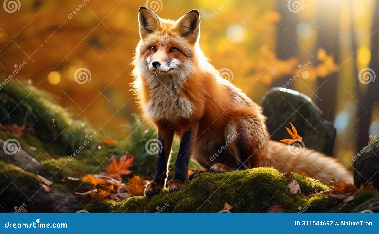 Red Fox in the Forest Red Fox in the Woods Red Fox Vulpes Stock ...