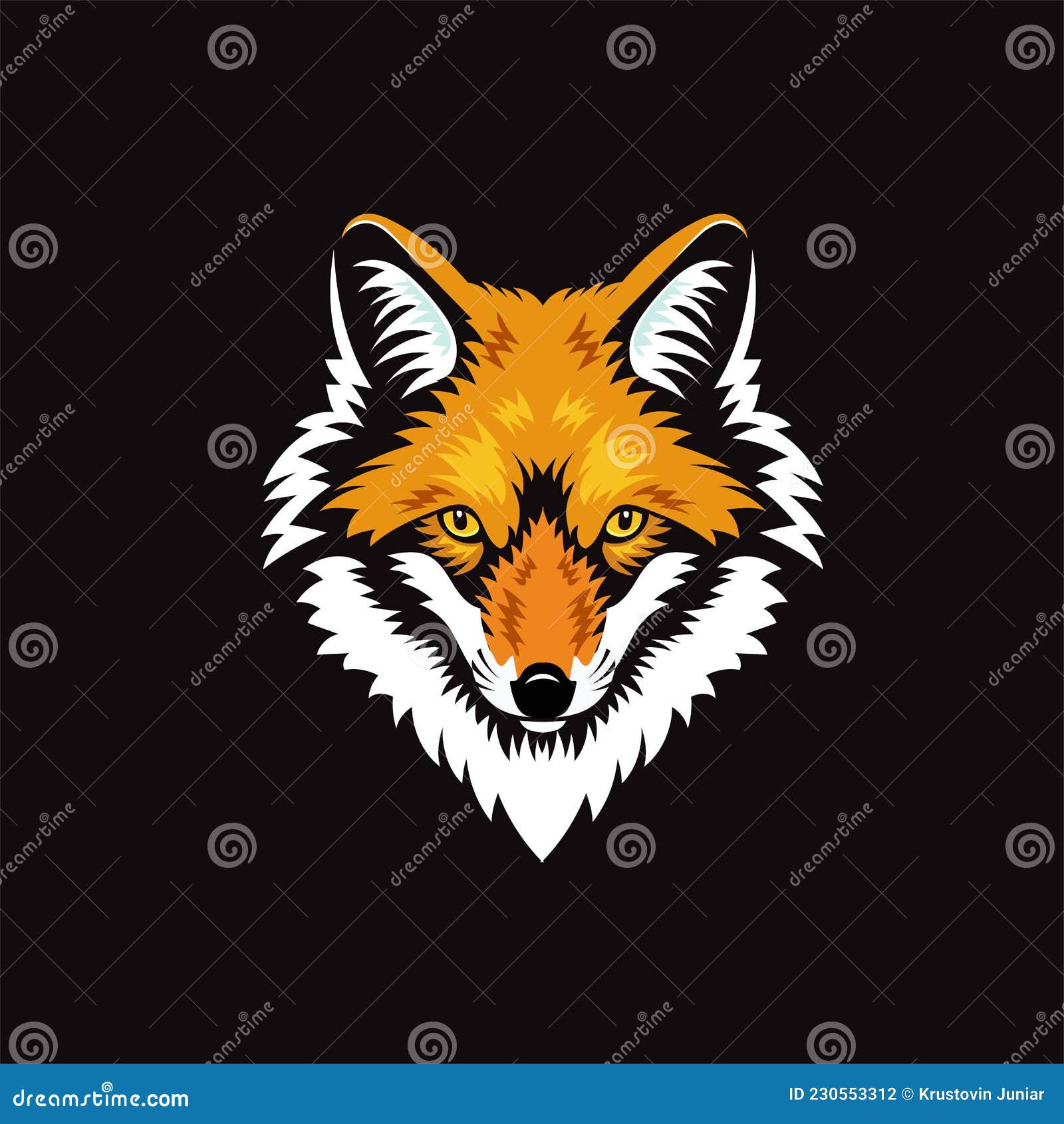 Red Fox Head Muzzle Vector Illustration Stock Vector - Illustration of ...