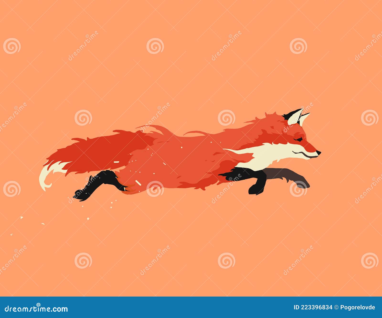 Red Fox Jumping, Fox Flight, Flat Vector Art Stock Vector ...