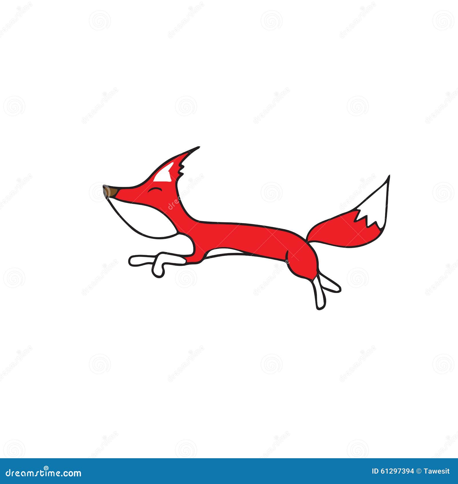 Red fox jumping stock vector. Illustration of forest - 61297394