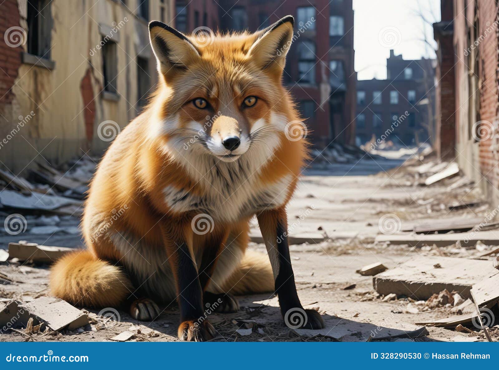 A Red Fox is Looking at the Camera Stock Illustration - Illustration of ...