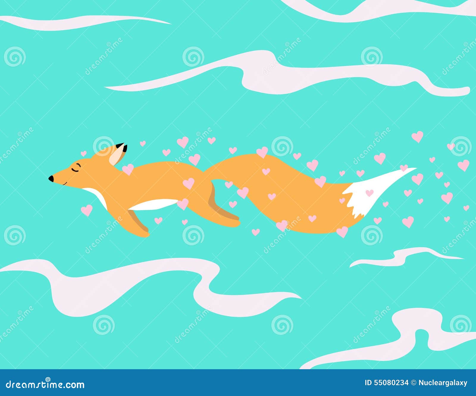 Red fox in love stock vector. Illustration of cheerful - 55080234