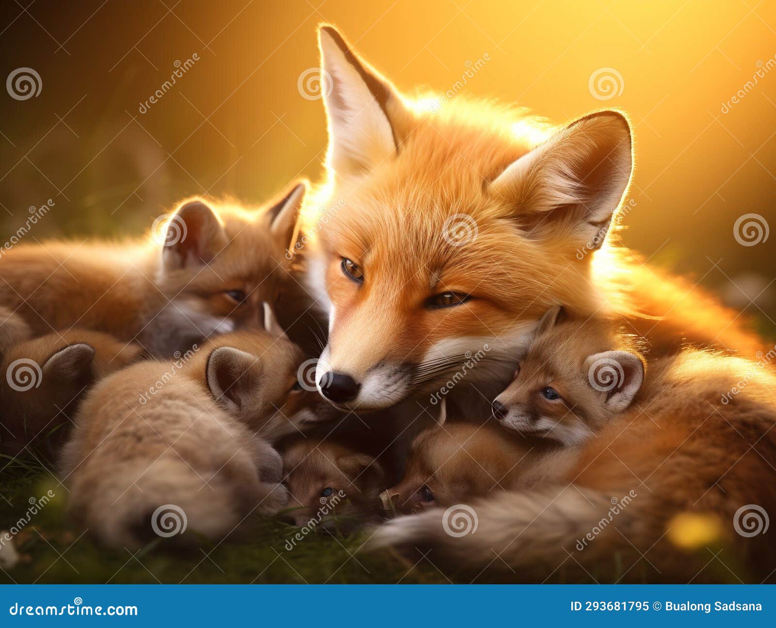 Red Fox Nursing Kits stock illustration. Illustration of orange - 293681795