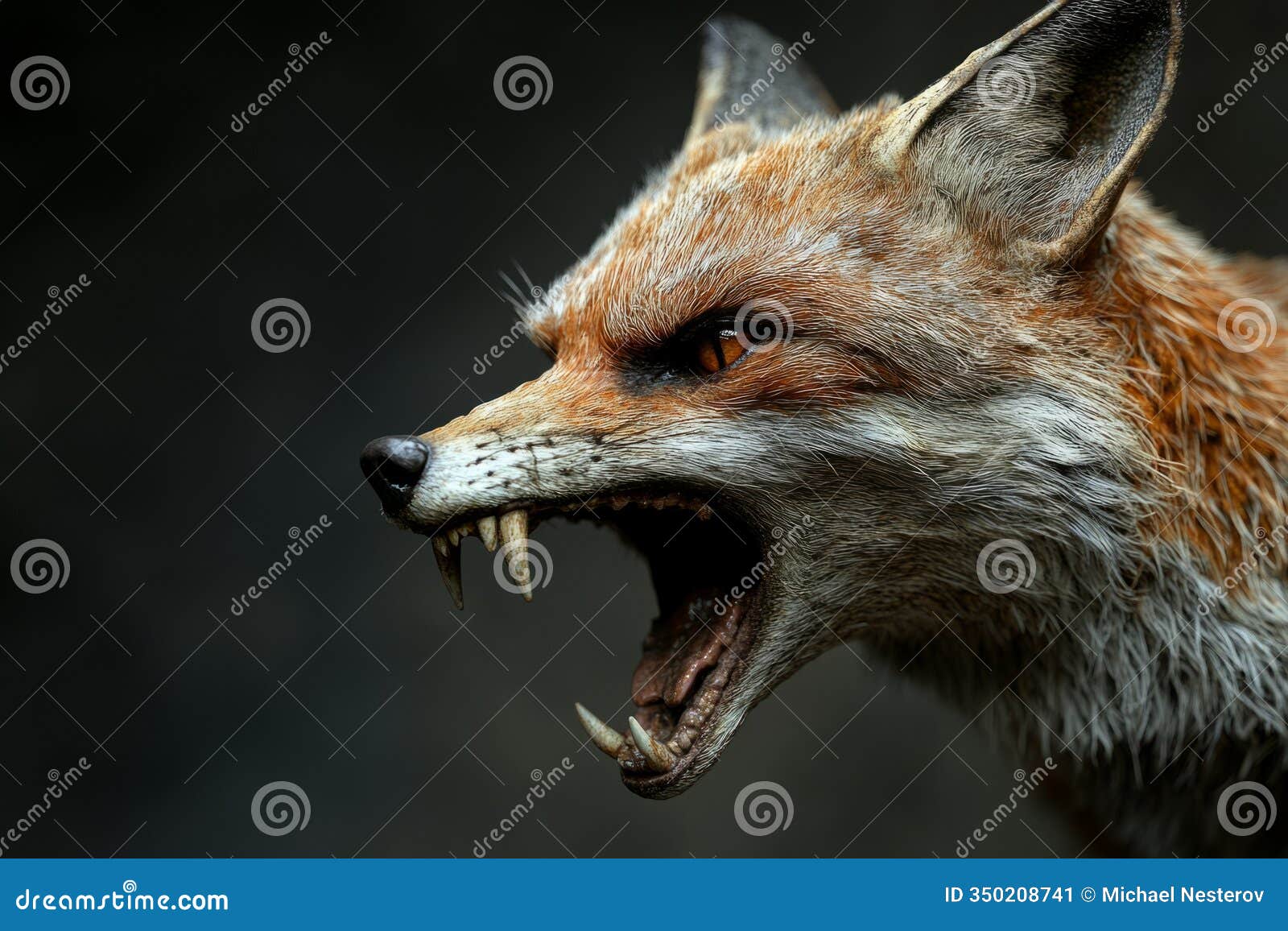 Red Fox Showing Teeth and Growling in Aggressive Pose Stock Image ...