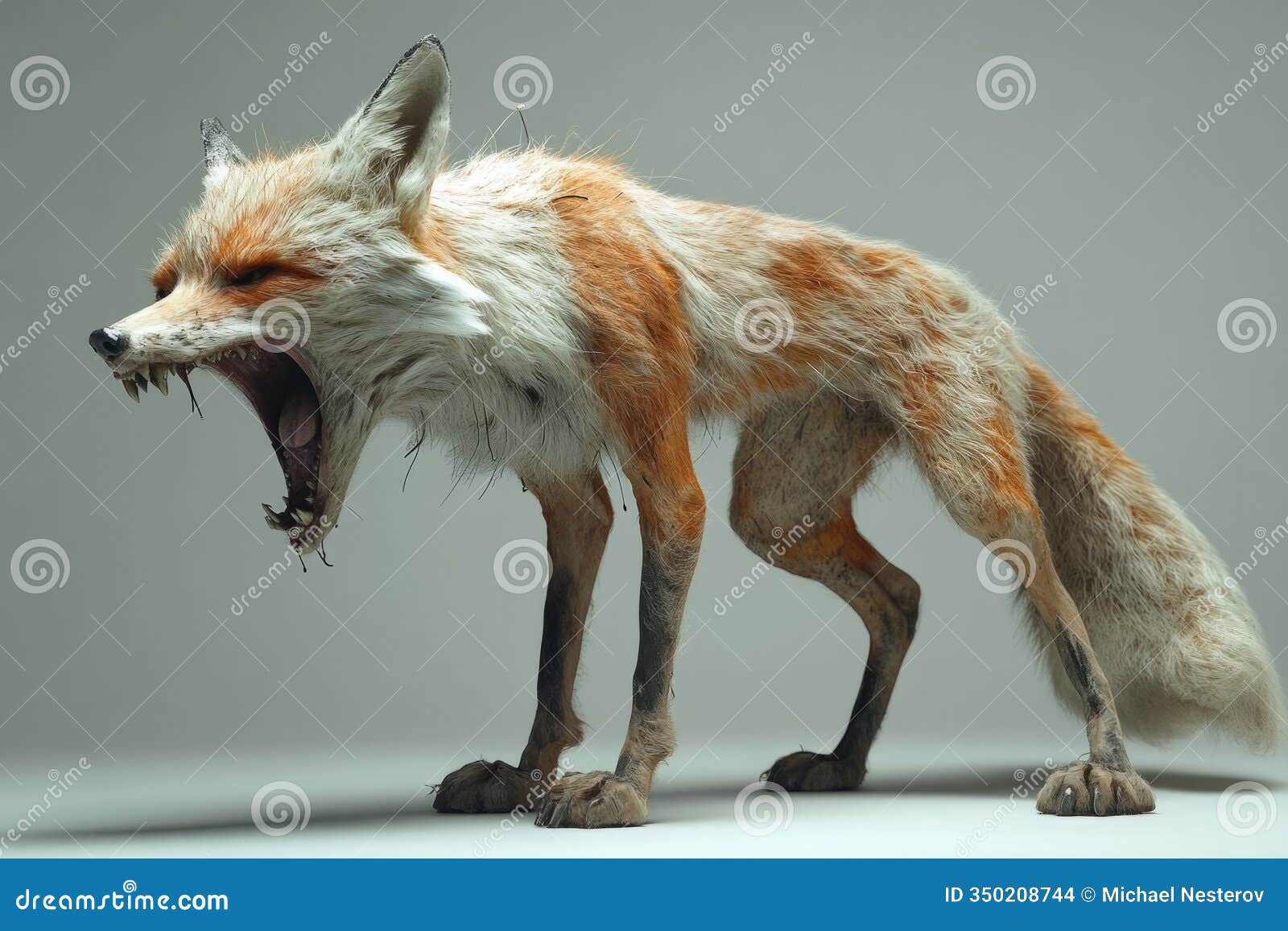 Red Fox Showing Teeth and Growling in Aggressive Pose Stock Photo ...