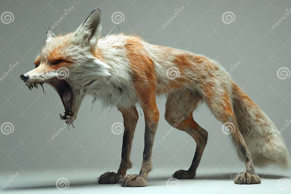 Red Fox Showing Teeth and Growling in Aggressive Pose Stock Photo ...