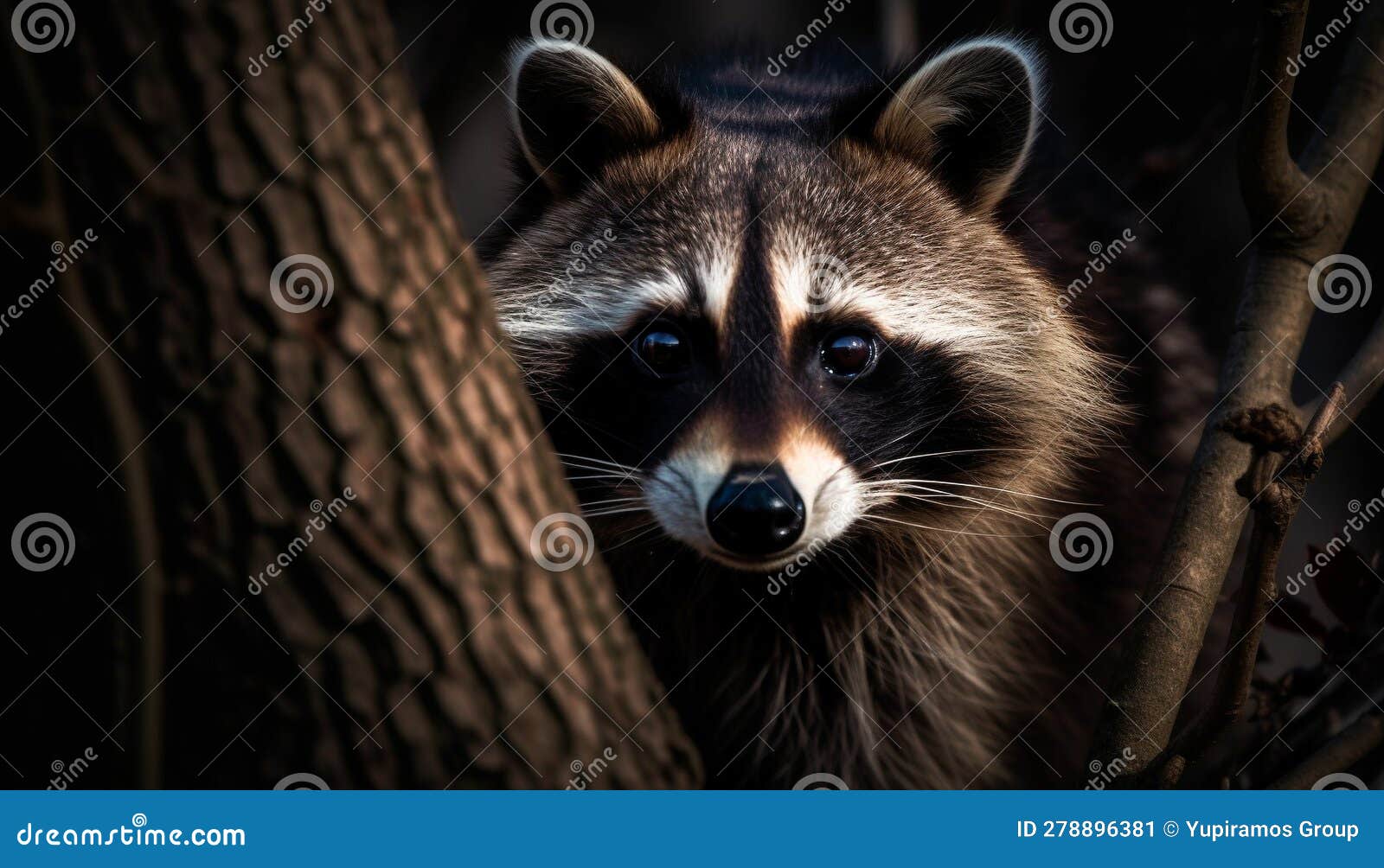 Red Fox Sitting on Branch, Looking at Camera in Tranquility Generated ...