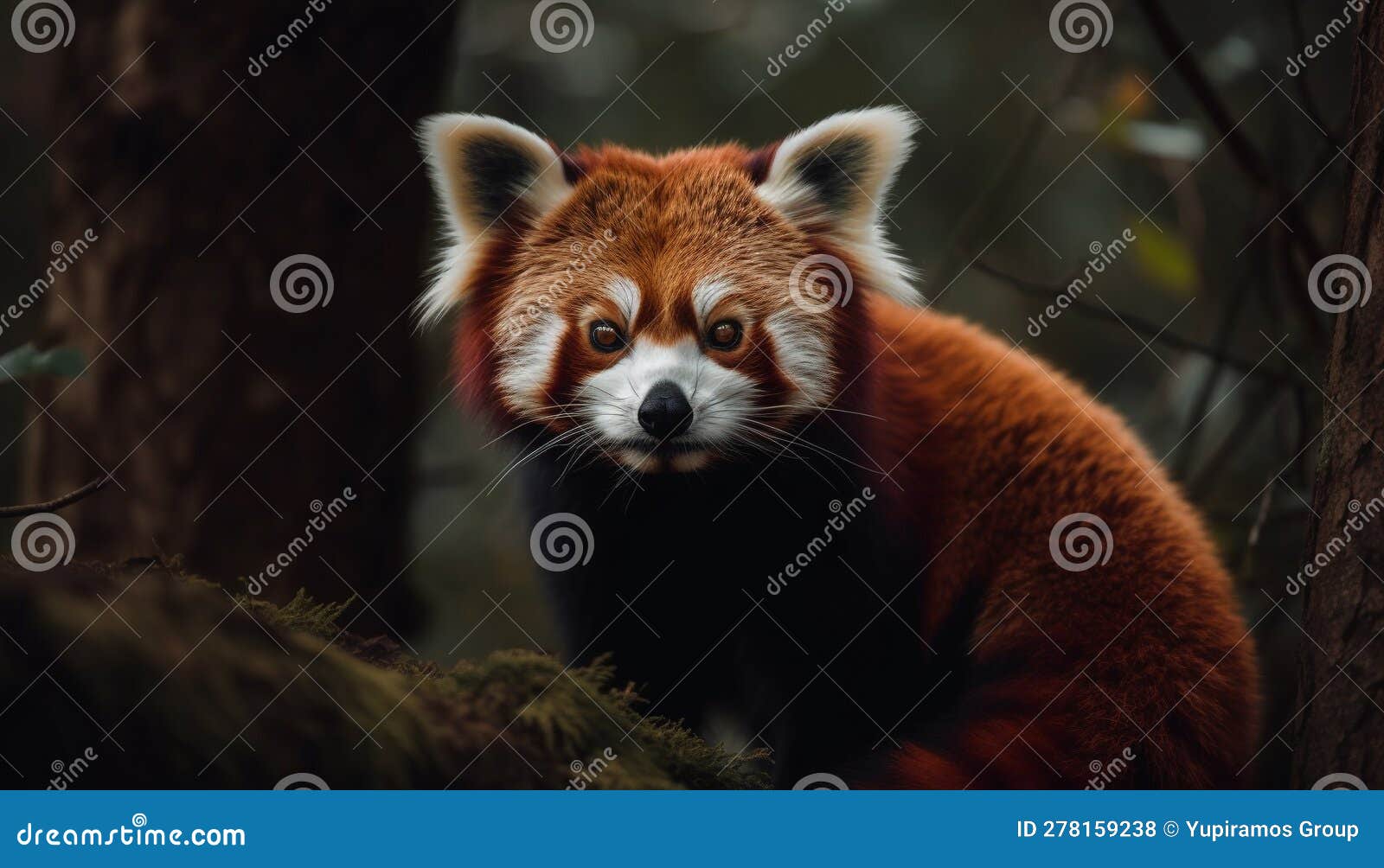 Red Fox Sitting on Branch, Staring Alertly Generated by AI Stock ...
