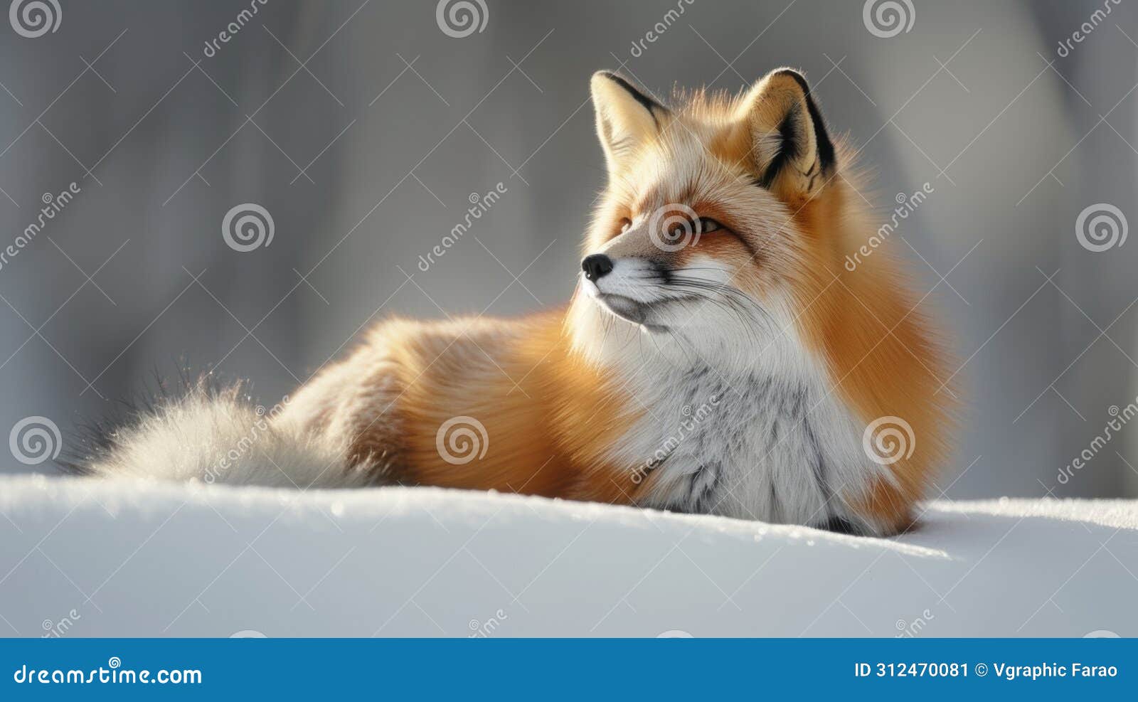 Red Fox in the Snow with Soft Background Lighting Stock Image - Image ...