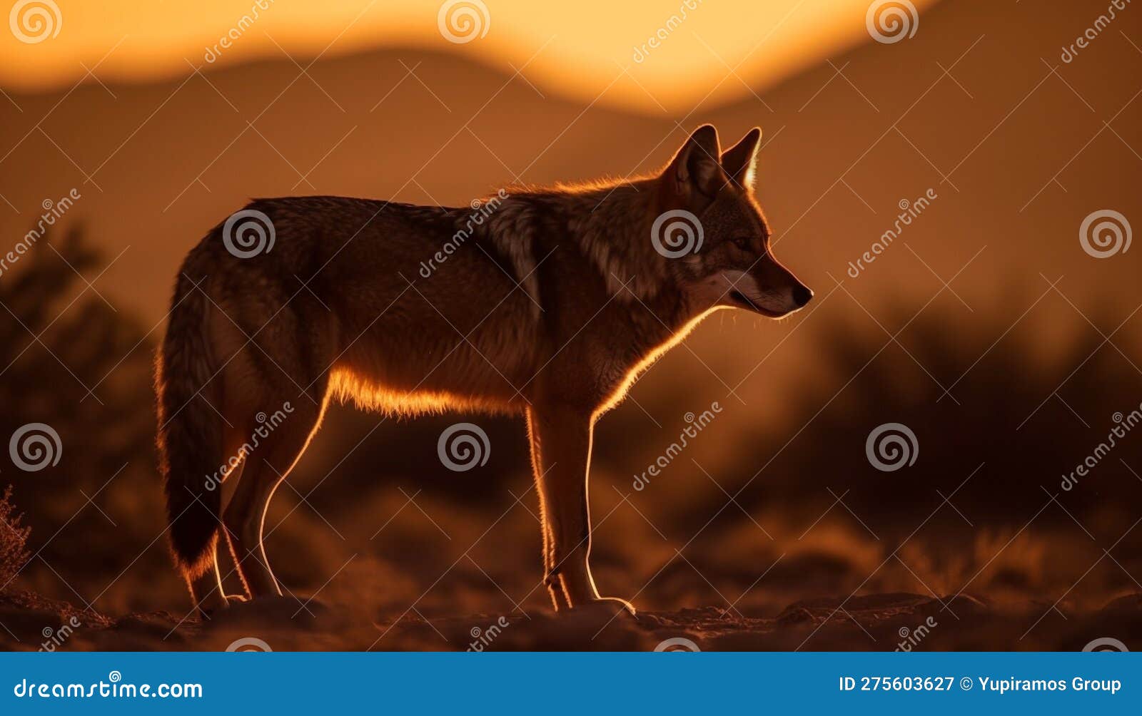 Red Fox Standing Alert, Looking at Dusk Generated by AI Stock Image ...