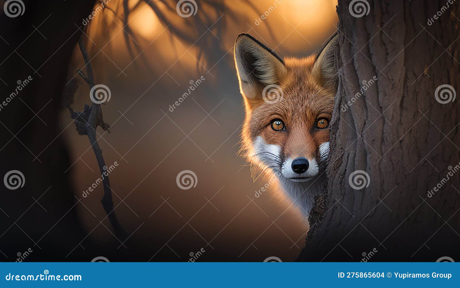 Red Fox Staring, Alert in Nature Beauty Generated by AI Stock ...