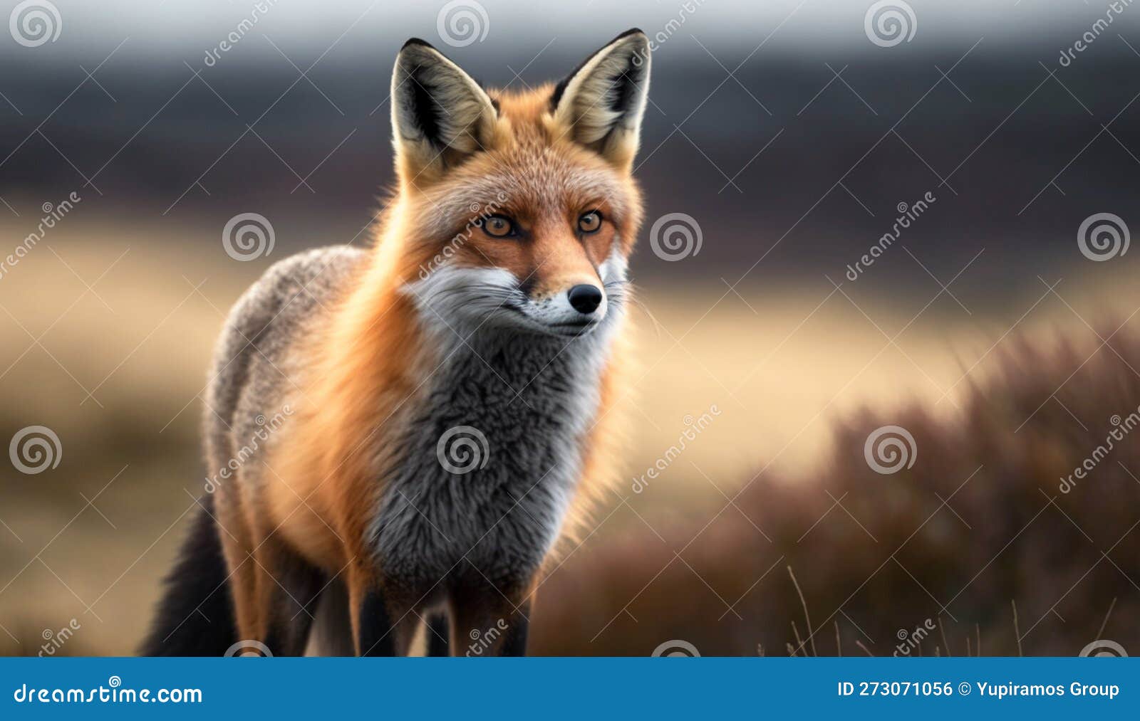 Red Fox Staring Alert in Winter Forest Generated by AI Stock ...
