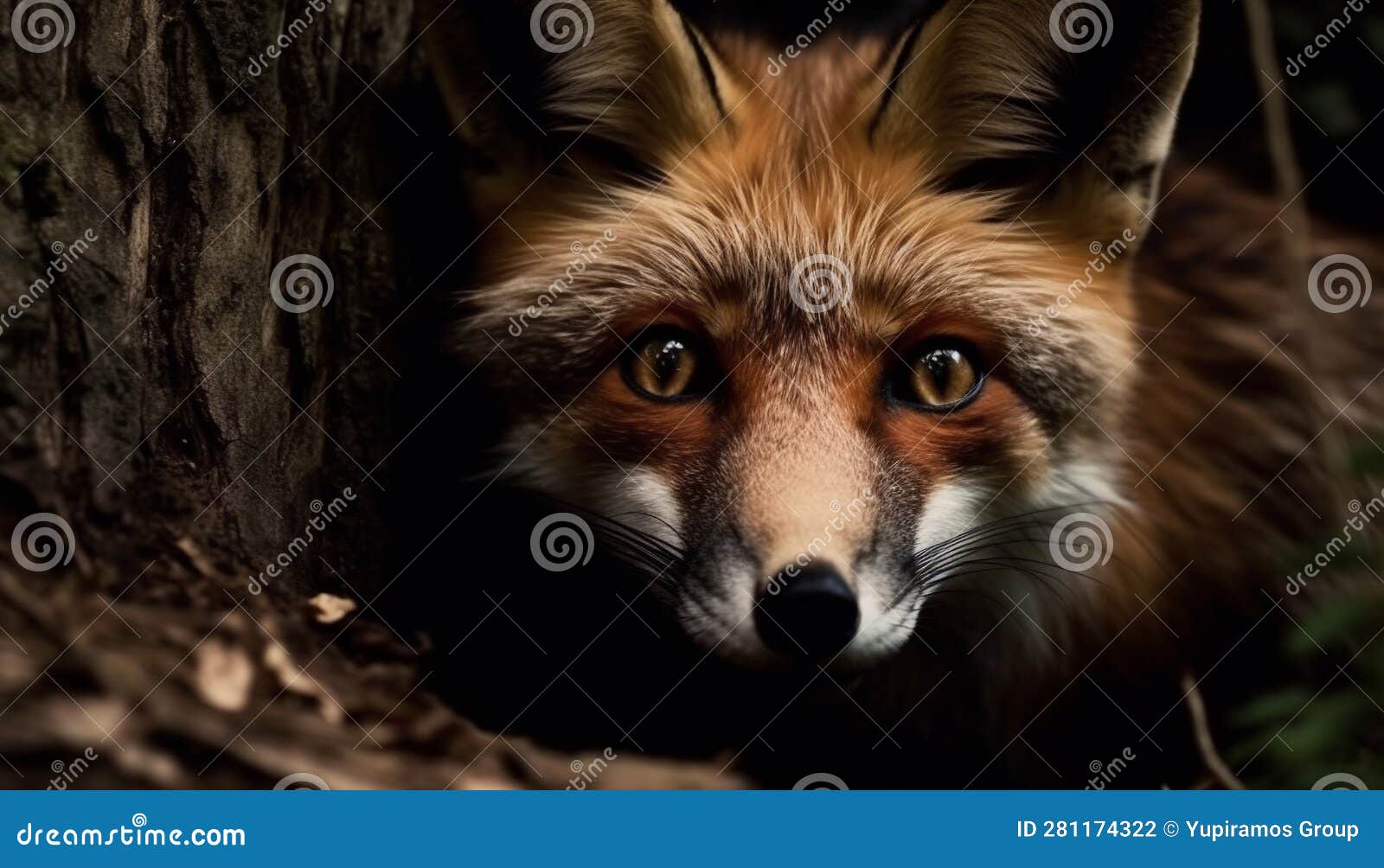 Red Fox Staring, Cute and Alert, in Natural Forest Beauty Generated by ...