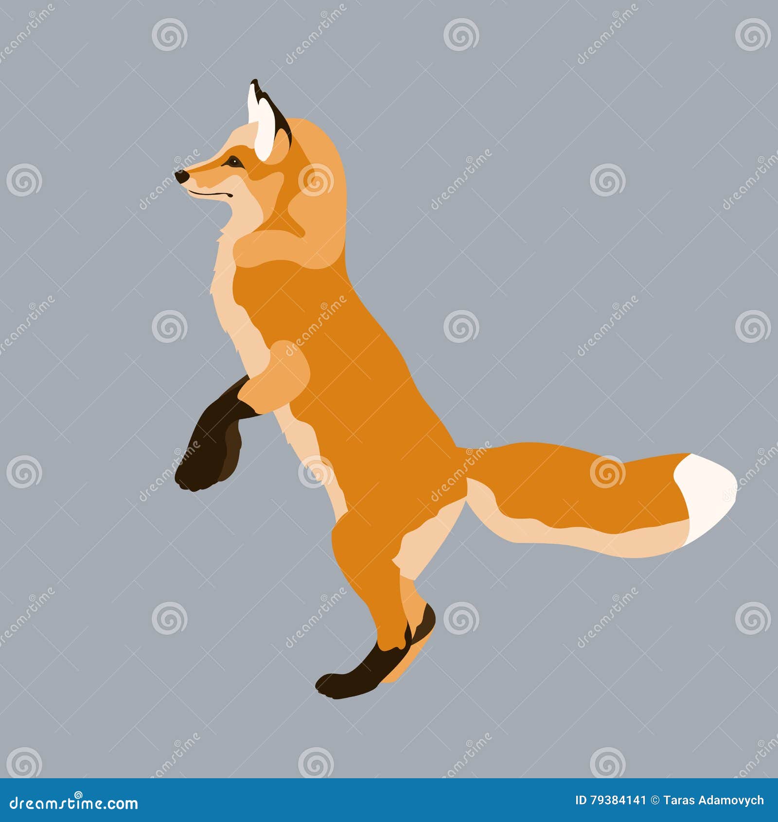 Red Fox Vector Illustration Style Flat Stock Vector - Illustration of ...