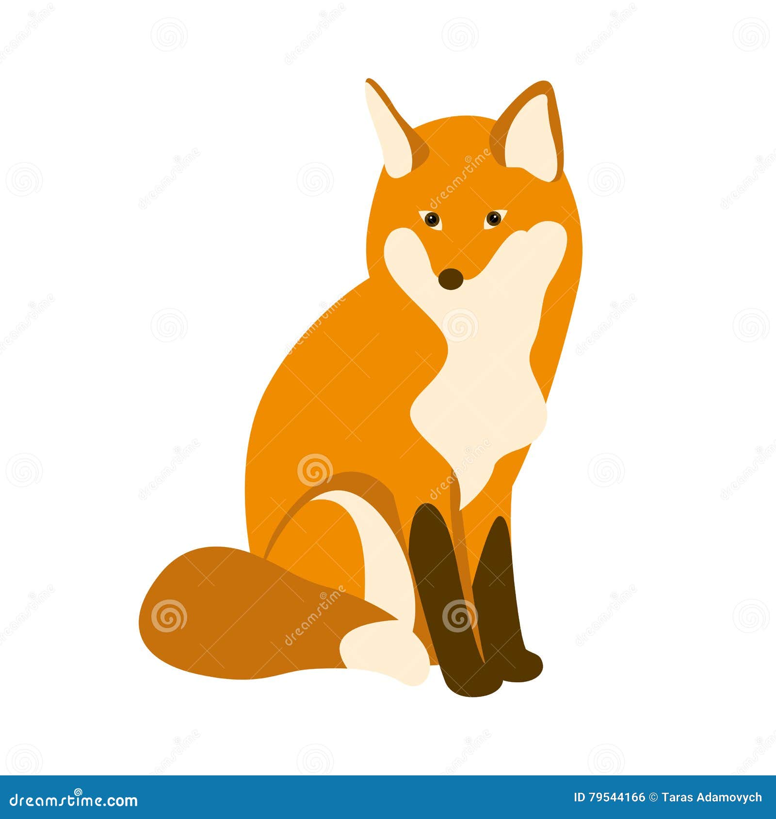 Red Fox Vector Illustration Style Flat Stock Vector - Illustration of ...