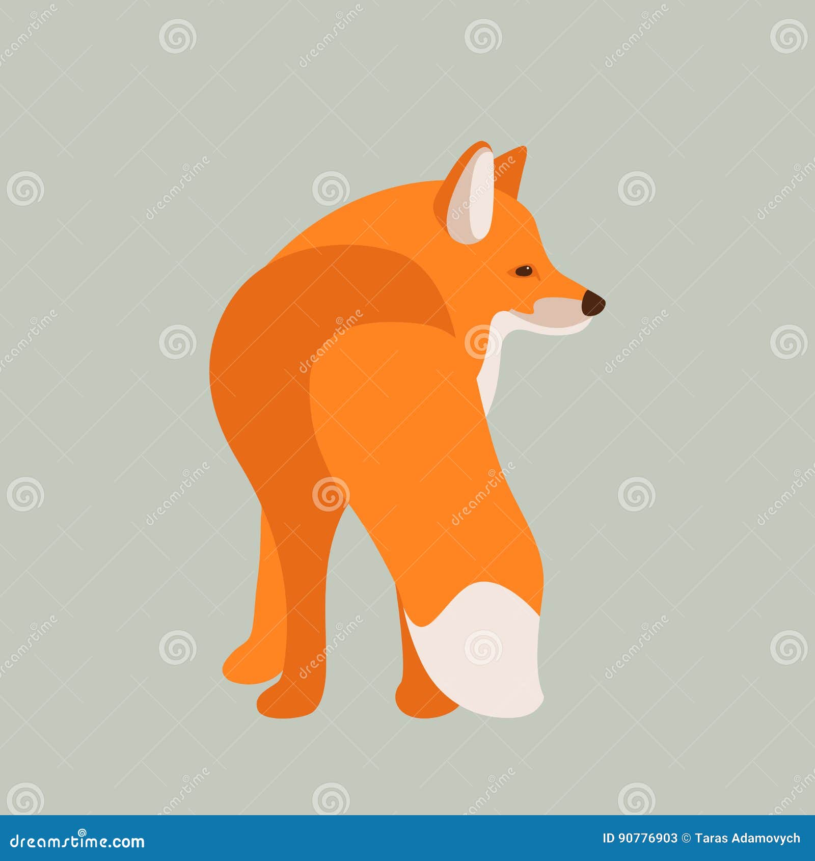 Red Fox Vector Illustration Style Flat Side Stock Vector - Illustration ...