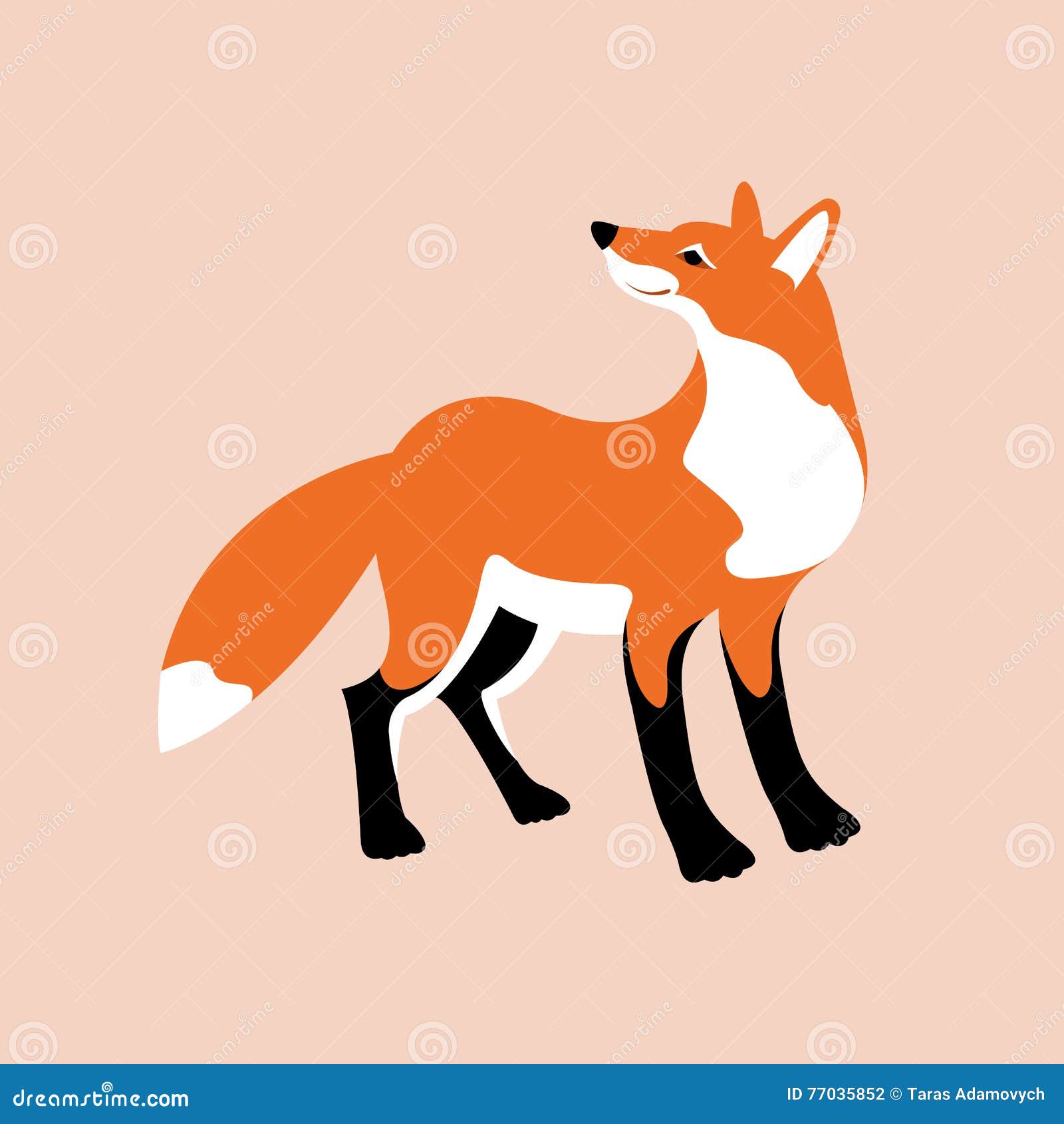 Red Fox Vector Illustration Style Flat Stock Vector - Illustration of ...