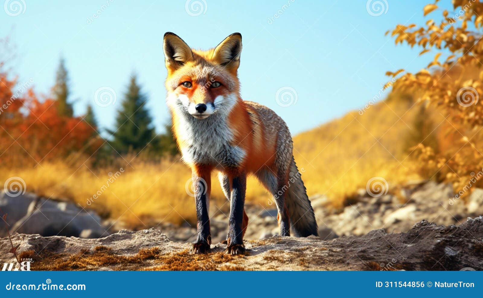 Red Fox In The Wild Red Fox In The Woods Red Fox Vulpes Royalty-Free ...
