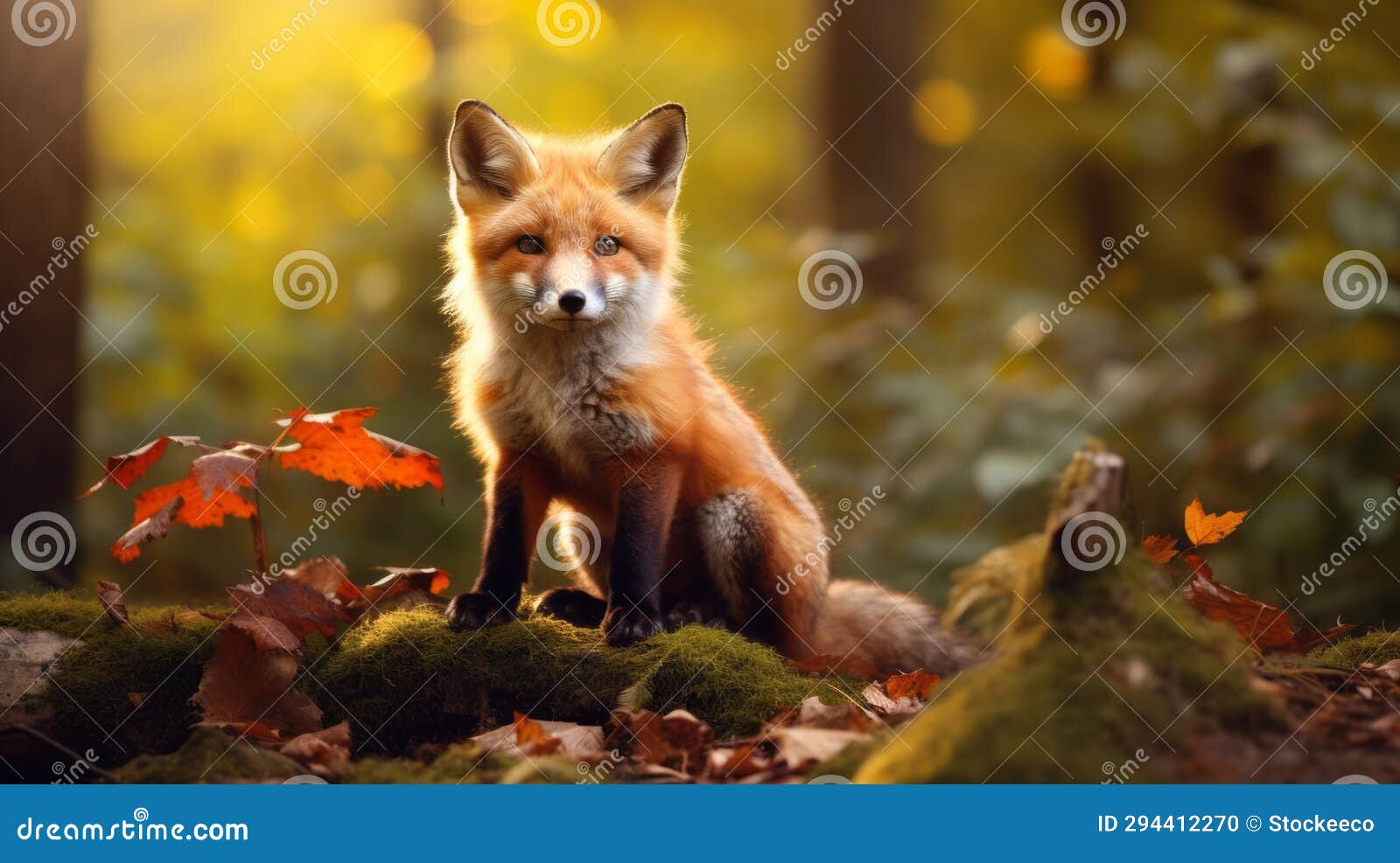 Cute Fox in Fall Scene Wallpaper - Uhd Image with Warm Tones Stock ...