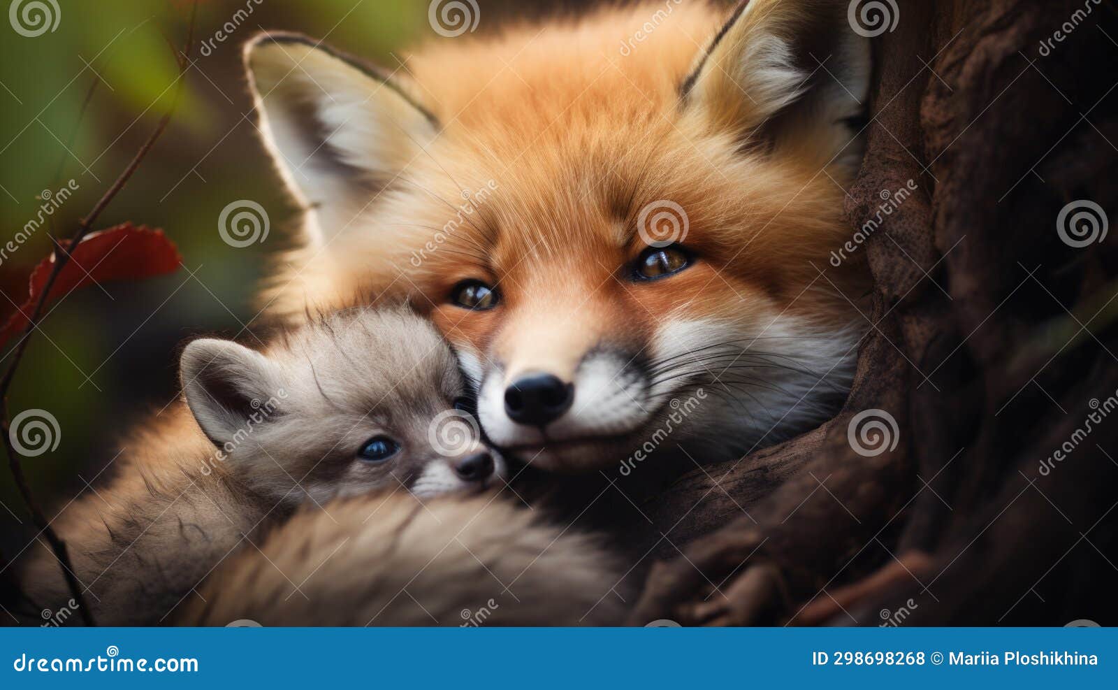 Red Foxes Hugs,give Each Other Love Stock Illustration - Illustration ...